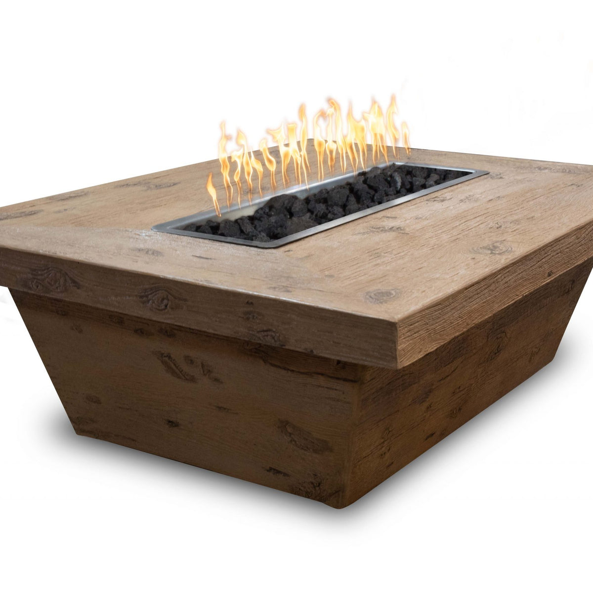 The Outdoor Plus 84"x 36" Carson Wood Grain GFRC Concrete 16" Tall Rec ...